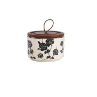 China 200ml Retro Floral Ceramic Storage Jar for Food Tea Sealed PC Design Dish and Bowl for sale