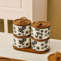 China Floral Design Sealed Glass Jar Ideal for Kitchen Storage and Microwavable Food Container for sale