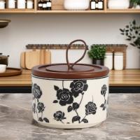 China Stylish Kitchen Storage and Decor Vintage Floral Ceramic Jar in American Style Design for sale