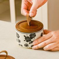 China Stylish Kitchen Storage and Decor Vintage Floral Ceramic Jar in American Style Design for sale