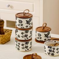 China Stylish Kitchen Storage and Decor Vintage Floral Ceramic Jar in American Style Design for sale