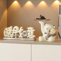 China Tree Branch Double Tray Creative White Porcelain Bear Storage Decoration for Hallween for sale
