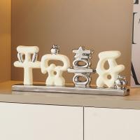 China Tree Branch Double Tray Creative White Porcelain Bear Storage Decoration for Hallween for sale