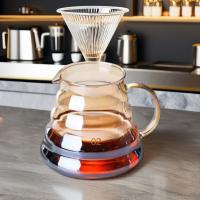 China 500ml-1000ml Capacity Portable Metal Glass Server with Lid Transparent Coffee Machine for sale
