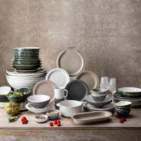China Modern Scandinavian Relief Pattern Matte Ceramic Dinnerware Set Disposable and Modern for sale