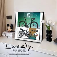 China Customized Color Modern Retro Alloy Bicycle Hanging Painting Crystal Mural for Stylish Kids' Room Bedroom Decor for sale