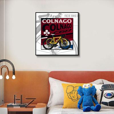 China Single-piece Package Decorative Modern Vintage Style Alloy Bicycle Hanging Painting with Crystal Mural for sale