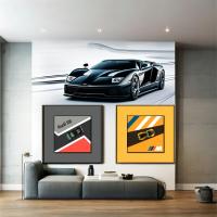China Custom Size Modern Alloy Car Wall Hanging Electric Cross-Border E-Commerce Still Life Decoration for Hotel Office for sale