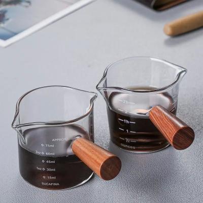 China Normal Bottle Type Custom 100ml Borosilicate Clear Glass Measuring Coffee Pot and Tea Cup for sale