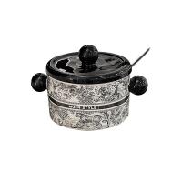 China Vintage Jungle Style Lard Jar with Stainless Steel Strainer Perfect Housewarming Gift for sale
