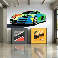 China Modern Creative Electric Alloy Car Hanging Painting for Children's Bedroom Decoration for sale
