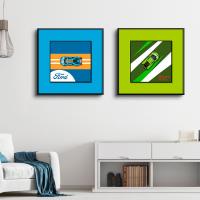 China Modern Creative Electric Alloy Car Hanging Painting for Children's Bedroom Decoration for sale