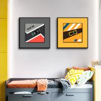 China Modern Creative Electric Alloy Car Hanging Painting for Children's Bedroom Decoration for sale