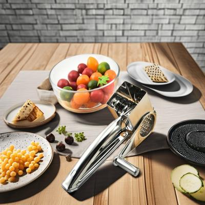 China Compact Stainless Steel Rotary Cheese Grater for Quick Food Prep in Home Kitchen for sale