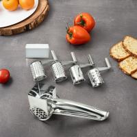 China Easy-to- Cheese Slicer and Nut Grater Handheld Stainless Steel with 4 Drum Attachments for sale