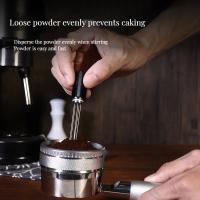 China Modern Mini Coffee Tamper Dispenser Stainless Steel and Plastic Coffee Powder Fliter for sale