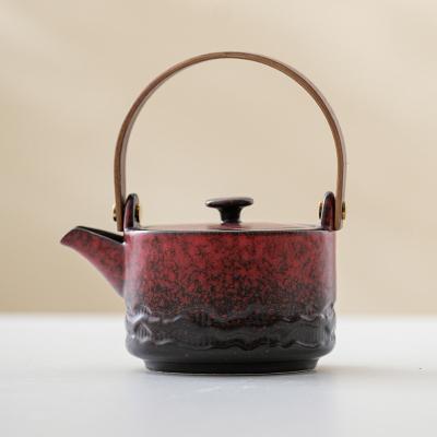 China Elegant Single Pot Ceramic Tea Set with Lifting Beam Design Sustainable and Compact for sale