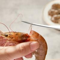 China Stainless Steel Seafood Tool Shrimp Back Opening Knife and Fish Scale Remover for Home for sale