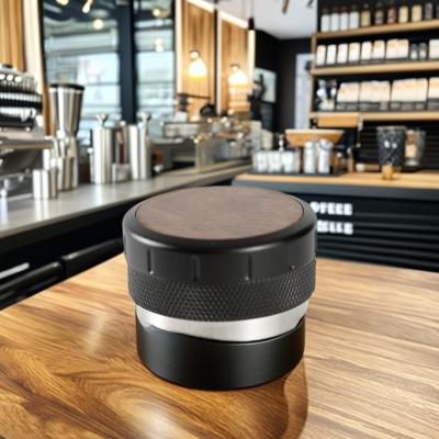 China NO 51mm/53mm Adjustable Height Espresso Tamper with Walnut Wood and Stainless Steel Design for sale