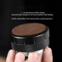China Portable 2024 Espresso Coffee Tamper with Walnut Wood Handle and Calibrated Pressure for sale