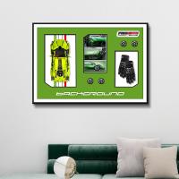 China Gallery Wall Sets Customized Color Crystal Glass Mural for Luxury Sports Car Background for sale