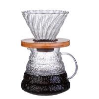 China Transparent Glass Coffee Maker Set with Heat Resistant Dripper and 600ml Capacity for sale