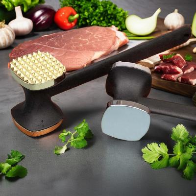 China Manual Kitchen Tool for Perfectly Tender Steaks Zinc Alloy and Plastic Meat Hammer for sale