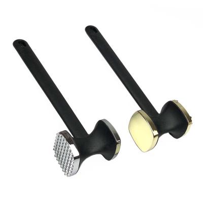 China Black Heavy-Duty Zinc Alloy Meat Tenderizer Kitchen Tool for Steak Poultry Preparation for sale