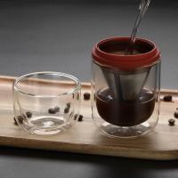 China Unisex Portable Transparent Glass Coffee Pot and Tea Set Folding Feature for 1 Person for sale