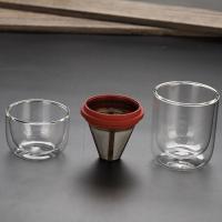 China Unisex Portable Transparent Glass Coffee Pot and Tea Set Folding Feature for 1 Person for sale