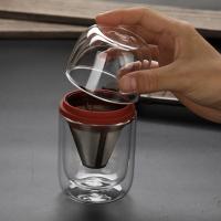 China Unisex Portable Transparent Glass Coffee Pot and Tea Set Folding Feature for 1 Person for sale