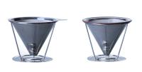 China V6 Pour over Stainless Steel Coffee Maker Tools with Transparent Glass Filter Dripper for sale