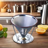 China V6 Pour over Stainless Steel Coffee Maker Tools with Transparent Glass Filter Dripper for sale