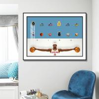 China Porch Decoration Electric Rectangle Format Jordan LeBron James Basketball Star Wall Art for sale