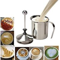 China 800ml Handheld Coffee Milk Blender HomeGoal Stainless Steel Manual Frother with Filter for sale