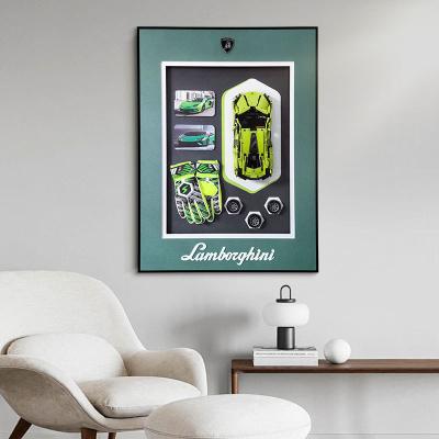 China Stylish Building Block Design for End Custom Sports Cars Wall Display Frame in Office for sale