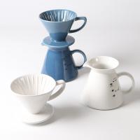 China Unique Design Style Coffee Tea Tools Blue and White Ceramic Pour over Coffee Dripper for sale