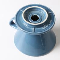 China Unique Design Style Coffee Tea Tools Blue and White Ceramic Pour over Coffee Dripper for sale