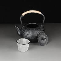 China Japanese Cast Iron Tea Coffee Kettle Pot Set Perfect for Home Travel Black Accessories for sale