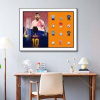 China Electric Building Blocks Still Life Pattern 3D Messi Football Wall Hanging in Modern Style for sale