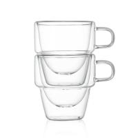 China Classic Design 150ml Double-Walled Clear Glass Coffee Mugs for Hot and Iced Beverages for sale