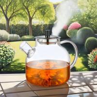 China Modern Clear Glass Kettle Tea Cup Set with 1500ml Capacity and Stainless Steel Infuser for sale