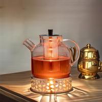 China Modern Clear Glass Kettle Tea Cup Set with 1500ml Capacity and Stainless Steel Infuser for sale
