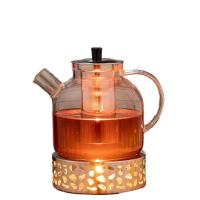 China Modern Clear Glass Kettle Tea Cup Set with 1500ml Capacity and Stainless Steel Infuser for sale