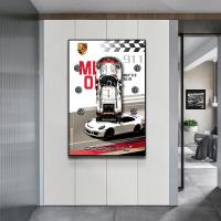 China Creative Three-Dimensional Wall Murals Luxury Sports Car Background Hanging Painting for sale