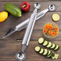 China Stainless Steel Watermelon Ball Maker and Carving Knife Set Chic for Fruit Decoration for sale
