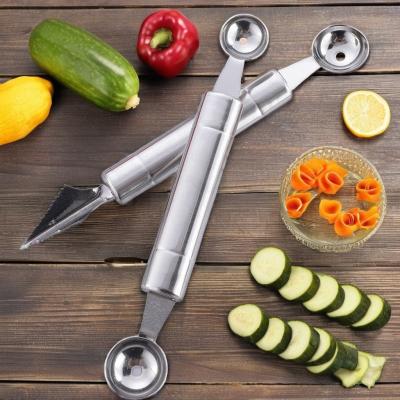 China Stainless Steel Watermelon Ball Maker and Carving Knife Set Chic for Fruit Decoration for sale