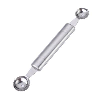 China Stainless Steel Watermelon Ball Carving Set with Dual Spoon and Fruit Cutter Utensil for sale