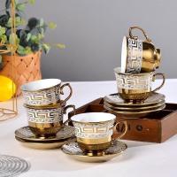 China Skimmers Utensils Type Golden Design Porcelain Tea and Coffee Set with Folding Feature for sale