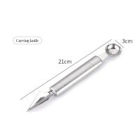 China Stainless Steel Double Ball Watermelon Carving Knife Set for Fruit Vegetable Decoration for sale